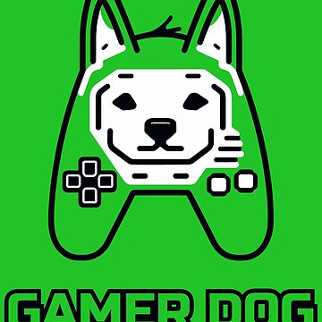 "logo (DOG GAMEPAD GREEN) GAMER DOG" Sticker by atzek | Redbubble