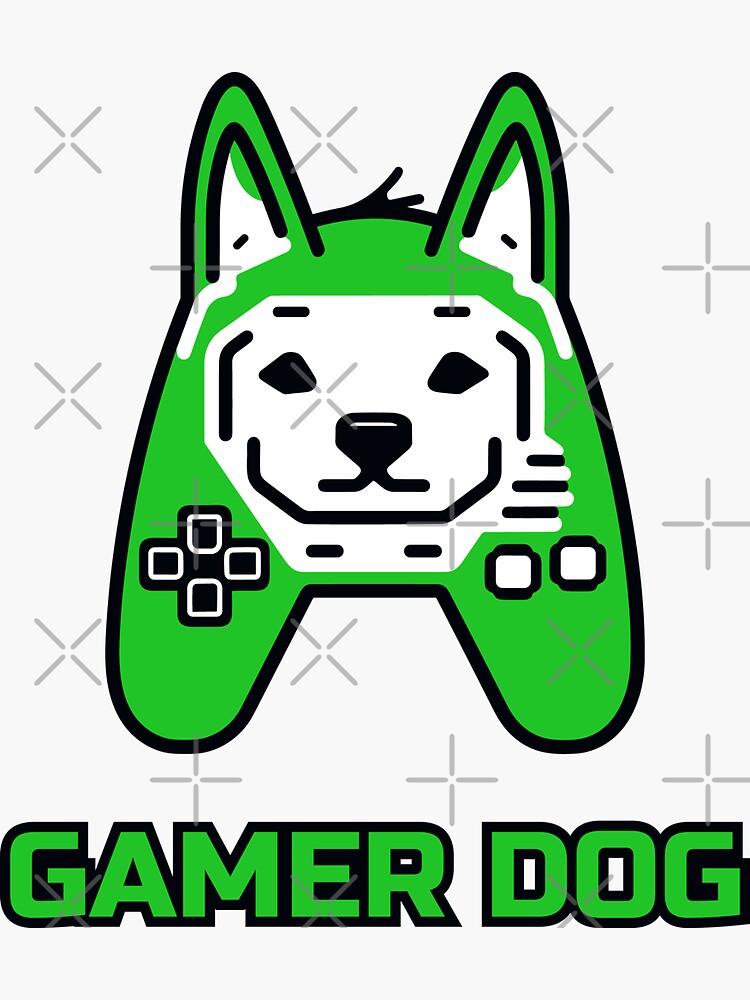 "logo (DOG GAMEPAD GREEN) GAMER DOG" Sticker by atzek | Redbubble