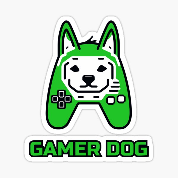 "logo (DOG GAMEPAD GREEN) GAMER DOG" Sticker by atzek | Redbubble