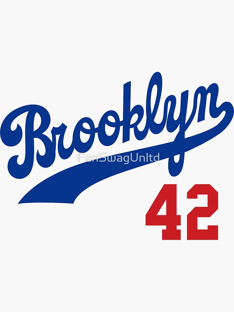 "Brooklyn 42 Baseball Design" Sticker for Sale by FanSwagUnltd | Redbubble