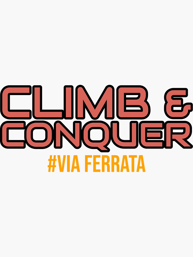 "Climb & Conquer Via Ferrata" Sticker for Sale by Kornel Mayer | Redbubble