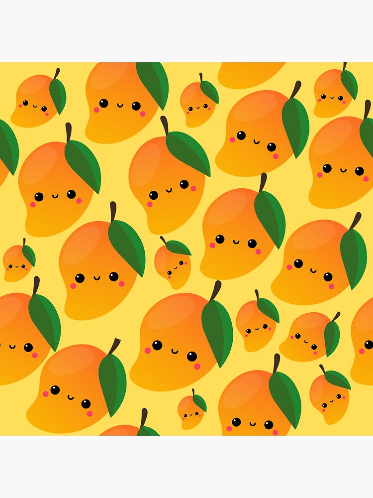 "Cute Kawaii Mango - Adorable Fruit Art" Sticker for Sale by OrangeMG ...
