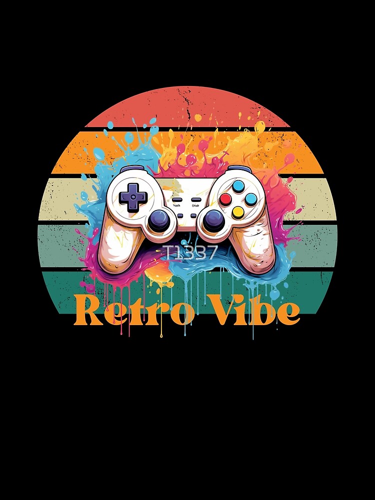 "Retro Vibe Video Game PS2 Controller - Colourful Splash Art " Poster ...