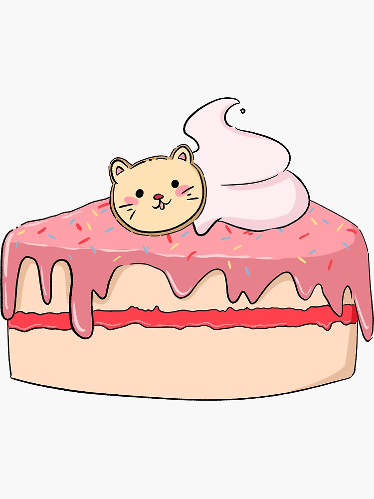 "Pink Cake! " Sticker for Sale by Rojasole | Redbubble