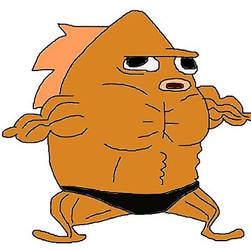 "badly drawn frank the muscle fish spongebob " Sticker for Sale by ...