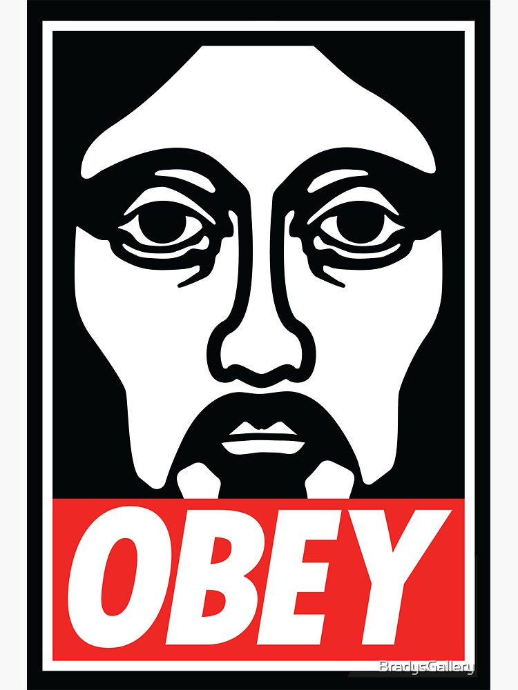 "OBEY JESUS" Sticker for Sale by BradysGallery | Redbubble