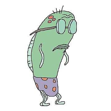 "badly drawn elderly green fish spongebob " Sticker for Sale by ...