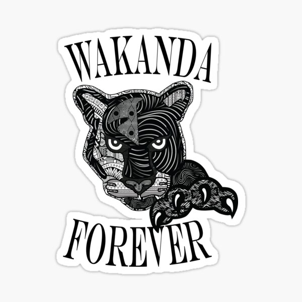 "Wakanda Forever - African Textile Print Panther" Sticker for Sale by ...