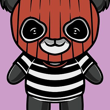 "Cute panda with criminal costume cartoon illustration" Sticker for ...