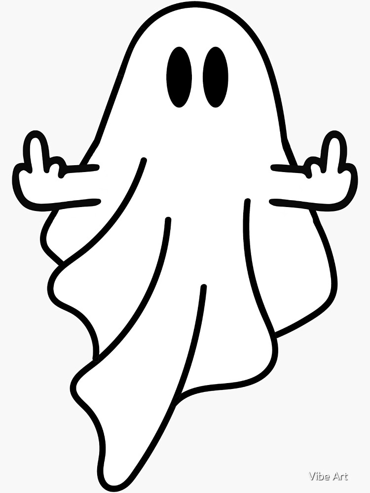 " Ghost Middle Finger, Halloween shirt, Cute ghost , Halloween ghosts," Sticker for Sale by Vibe ...