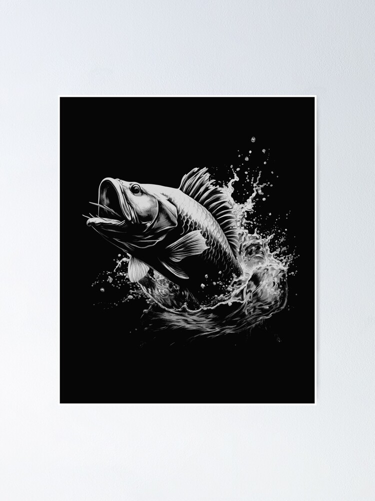 Bass Fish Jumping Drawing