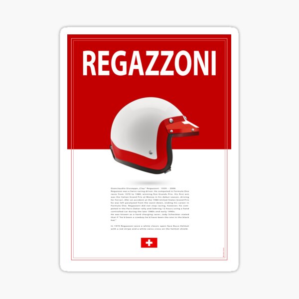 "Clay Regazzoni Racing Helmet" Sticker by Theodor Decker | Redbubble