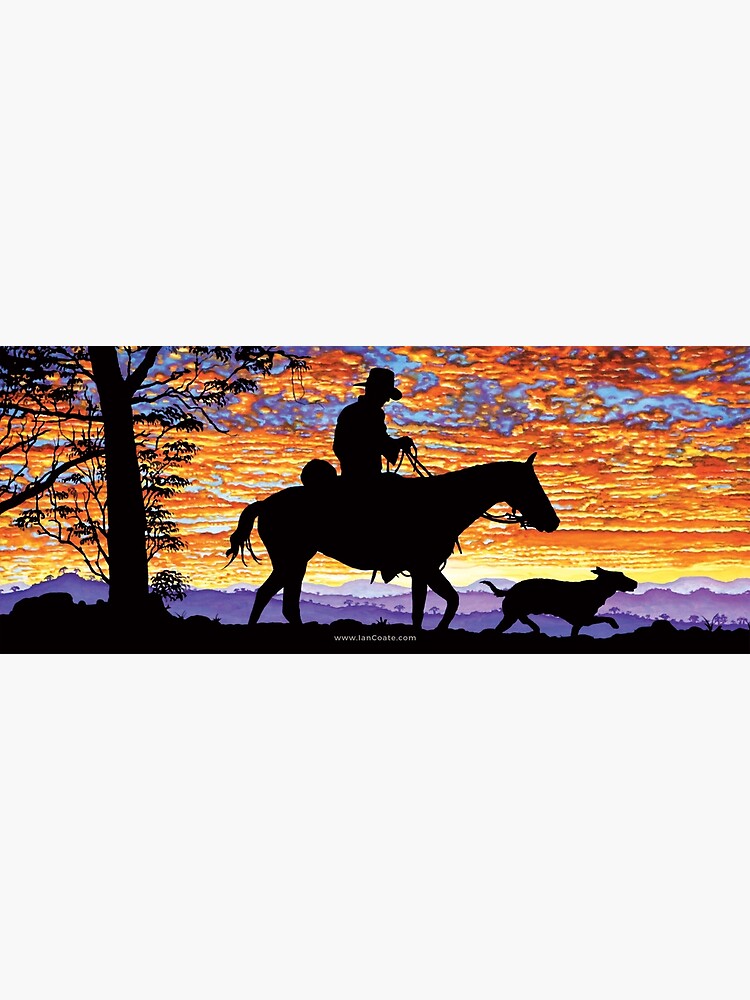 "Australian Sunset Drover" Art Print for Sale by iancoate | Redbubble