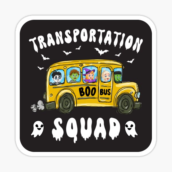 "Transportation Squad Spooky School Bus Halloween" Sticker for Sale by ...