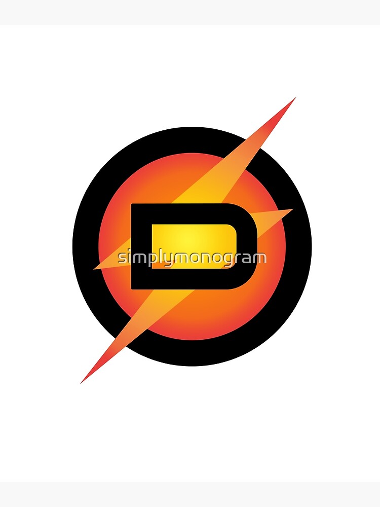 "Monogram D Super Hero Lightning Bolt" Poster by simplymonogram | Redbubble