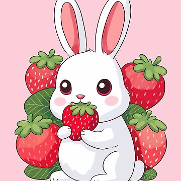 "Cute strawberry bunny - Strawbunny" Sticker for Sale by Yaragold ...