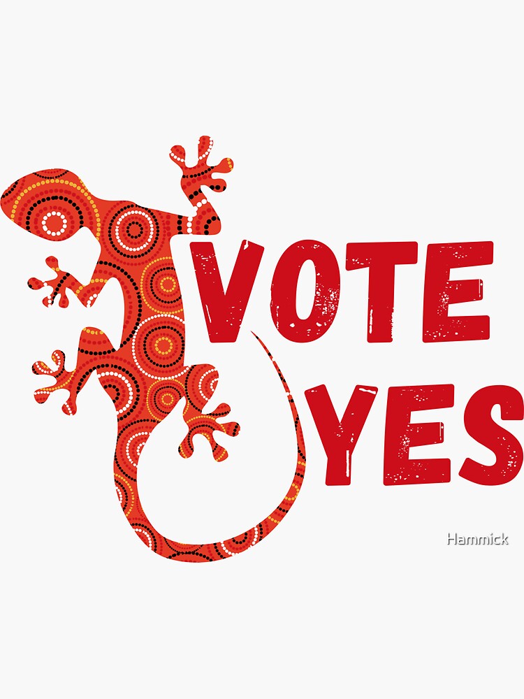 "Indigenous Lizard - Vote Yes to the Voice to parliament" Sticker for ...