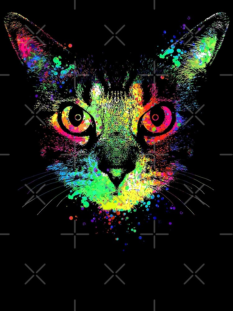 "Messy color cat" by clingcling | Redbubble
