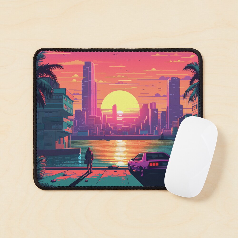 "Sunset in GTA Vice City Pixel Art Style" Sticker by Pixel-Art-World ...