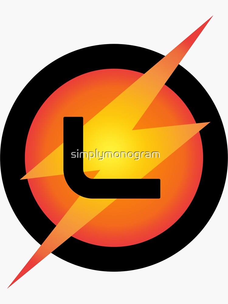 "Monogram L Super Hero Lightning Bolt" Sticker for Sale by ...