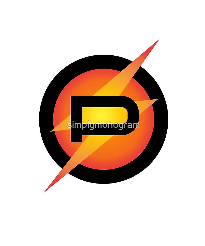 "Monogram P Super Hero Lightning Bolt" by simplymonogram | Redbubble