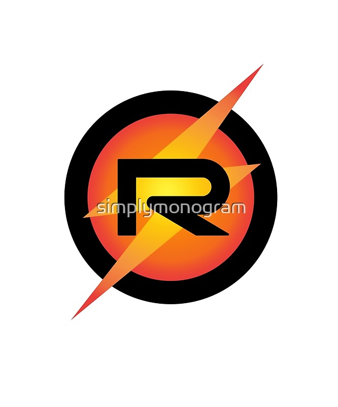 "Monogram R Super Hero Lightning Bolt" by simplymonogram | Redbubble