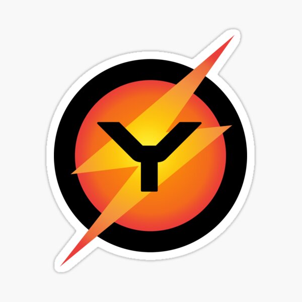 "Monogram Y Super Hero Lightning Bolt" Sticker for Sale by ...