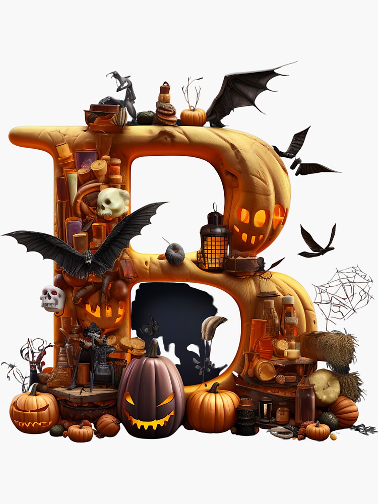 "Copy of Letter B Halloween Initial" Sticker for Sale by EnigmaStitcher ...