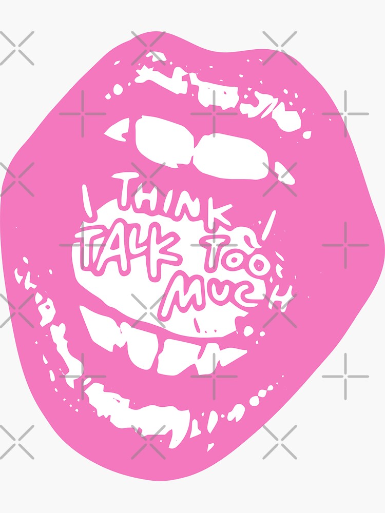 "pink talk too much" Sticker for Sale by sarascoprox | Redbubble