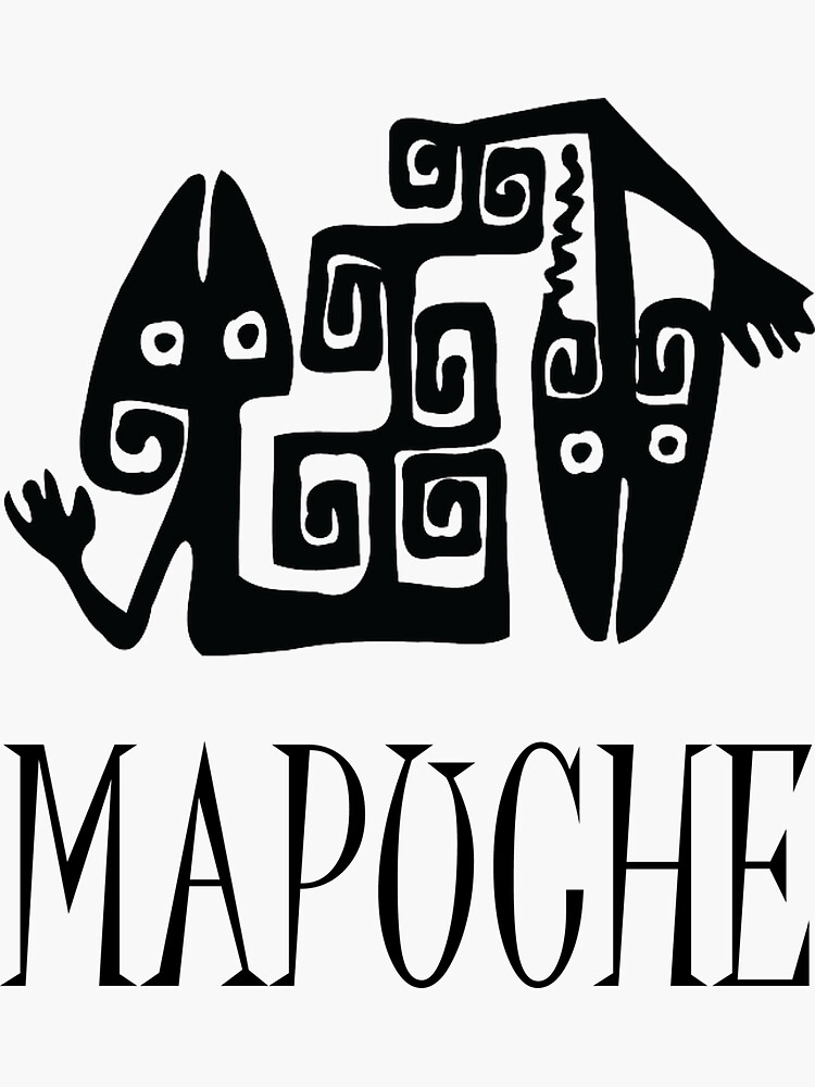 Pegatina con la obra «La bandera mapuche es un símbolo de identidad y ...