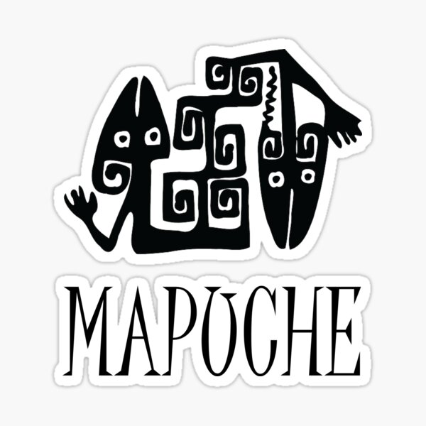 Pegatina con la obra «La bandera mapuche es un símbolo de identidad y ...