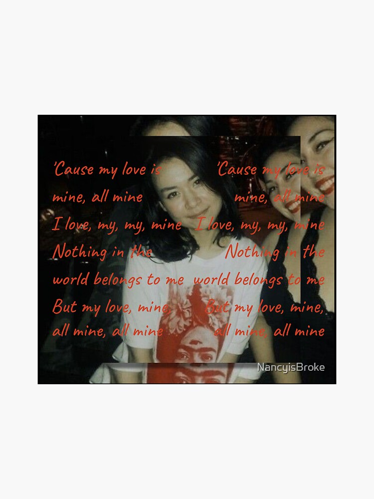 "My Love Mine All Mine - Mitski" Sticker for Sale by NancyisBroke ...