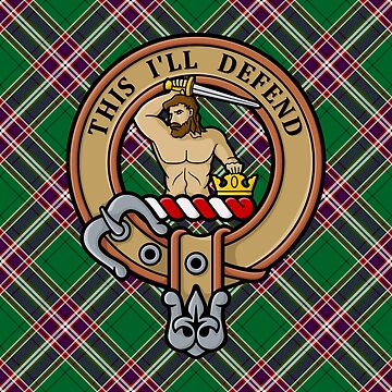 "Clan MacFarlane Crest over Modern Hunting Tartan" Sticker for Sale by ...