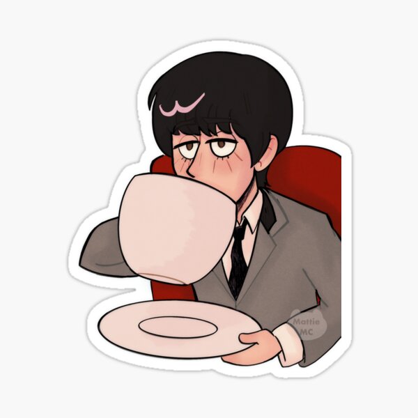 "Comically large cup George" Sticker by Mat-212 | Redbubble