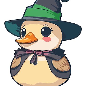 "Cute witch duck. A duck wearing witch hat." Sticker for Sale by ...