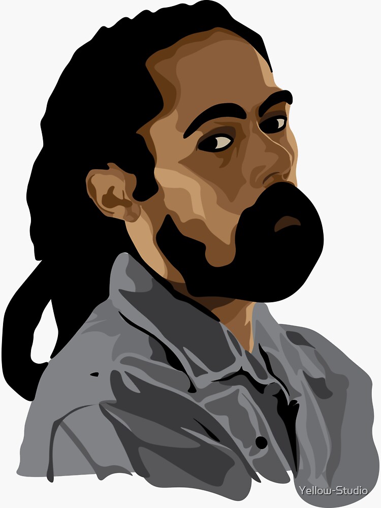 "Damien Marley portrait" Sticker for Sale by Yellow-Studio | Redbubble