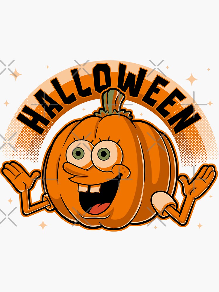 "Bob Pumpkin Halloween - Cute Animation Meme" Sticker for Sale by ...
