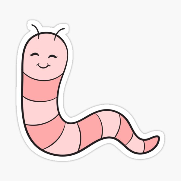 "Sweet earthworm" Sticker by serenedesign | Redbubble