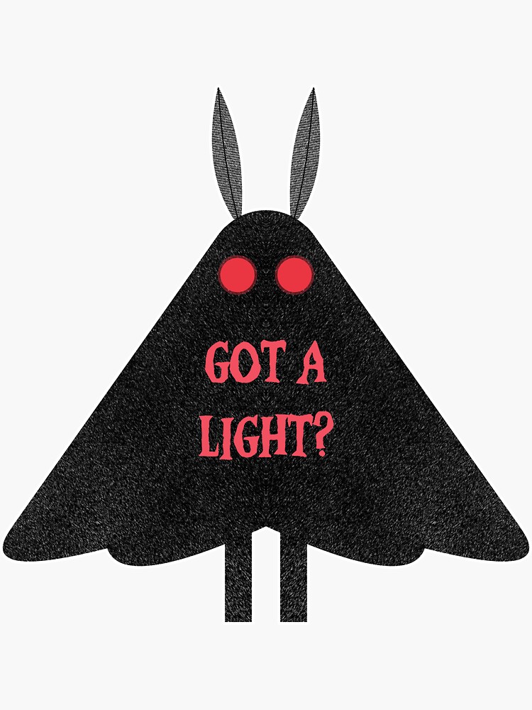 "Mothman, Got a Light?" Sticker for Sale by travishaney88 | Redbubble