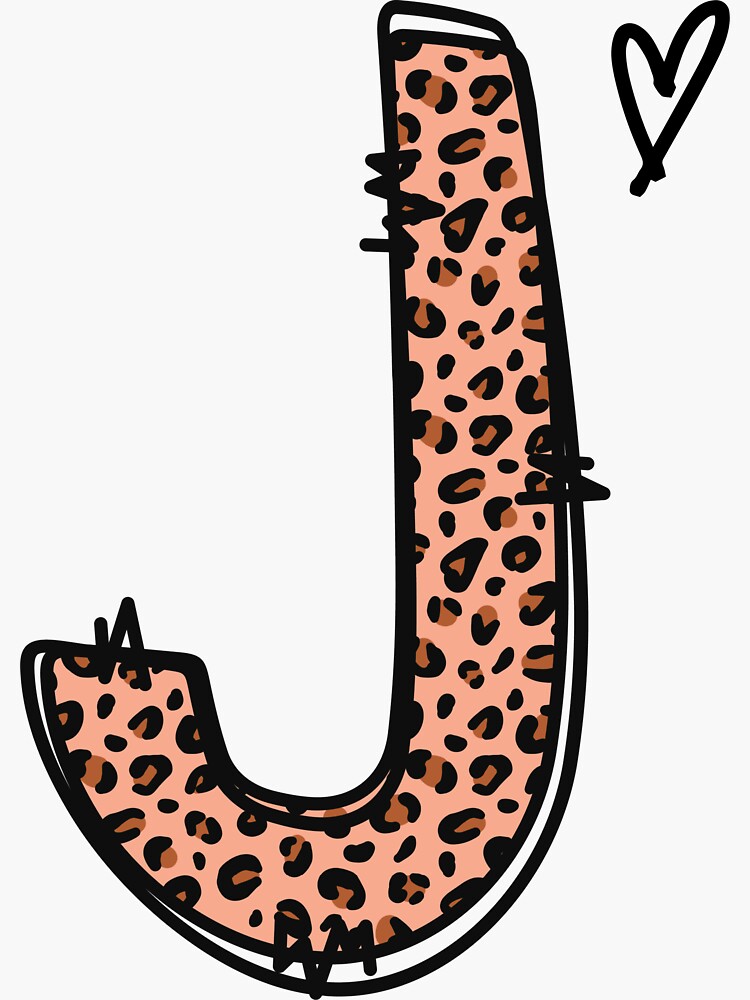 "Monogram Letter J Leopard Print" Sticker for Sale by OscarAndOphelia | Redbubble