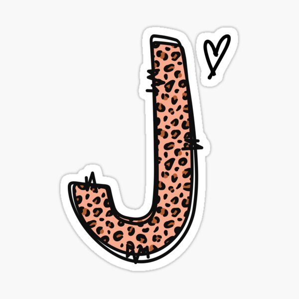 "Monogram Letter J Leopard Print" Sticker for Sale by OscarAndOphelia ...