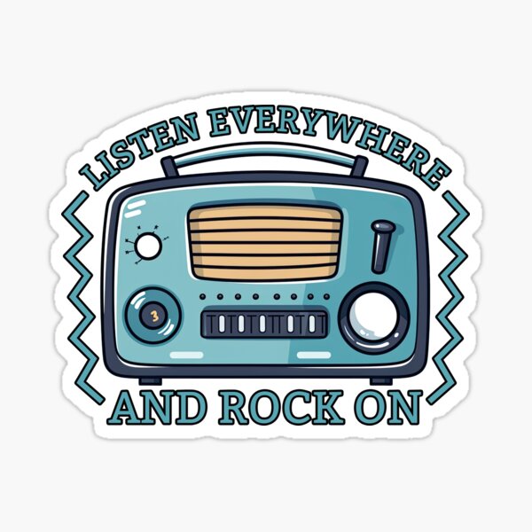 "Retro Radio in Cartoon Style" Sticker for Sale by eyestetix | Redbubble