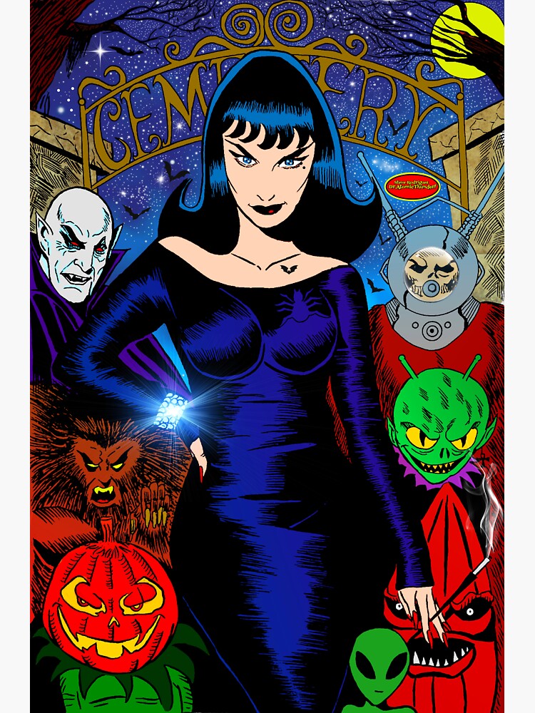 "Tarantula Ghoul y Los Monstros" Sticker for Sale by DrAtomicThunder ...