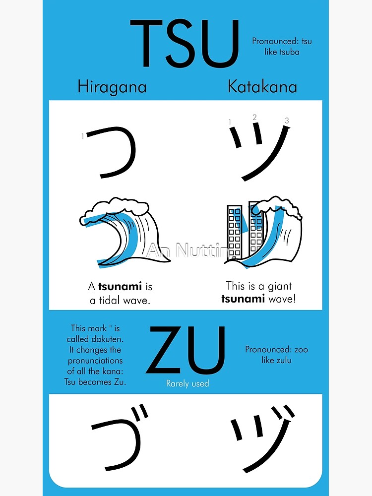 "Learning Hiragana & Katakana - Tsu & Zu" Poster for Sale by AnNuttin ...