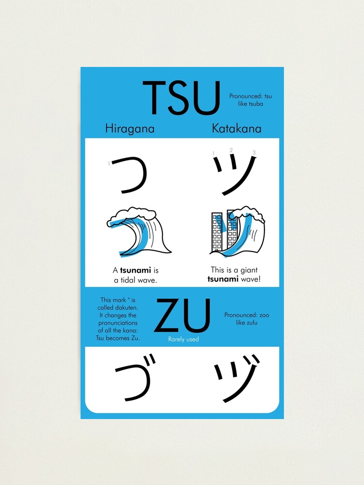 "Learning Hiragana & Katakana - Tsu & Zu" Photographic Print for Sale ...