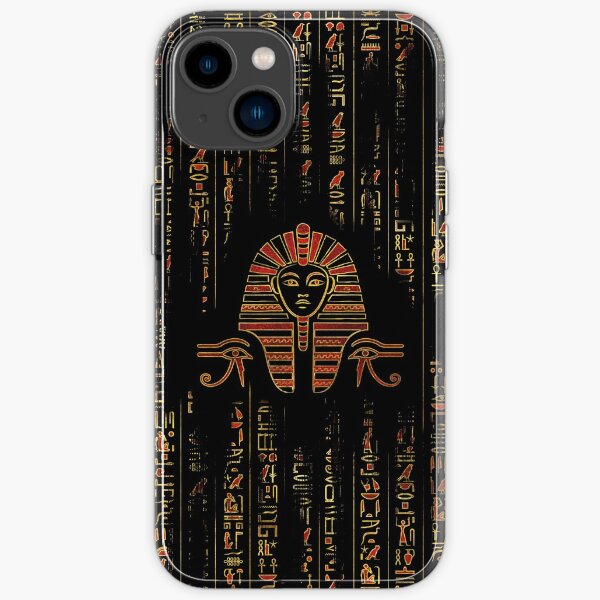 "Egyptian Sphinx on hieroglyphics red crystal and gold" iPhone Case for ...