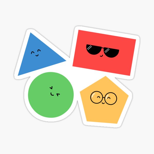 "Happy Shapes" Sticker for Sale by cartoonbeing | Redbubble