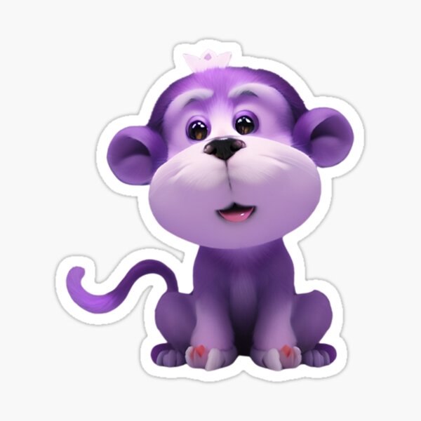 "Violet Sweet Monkey " Sticker for Sale by ArabaFenice71 | Redbubble