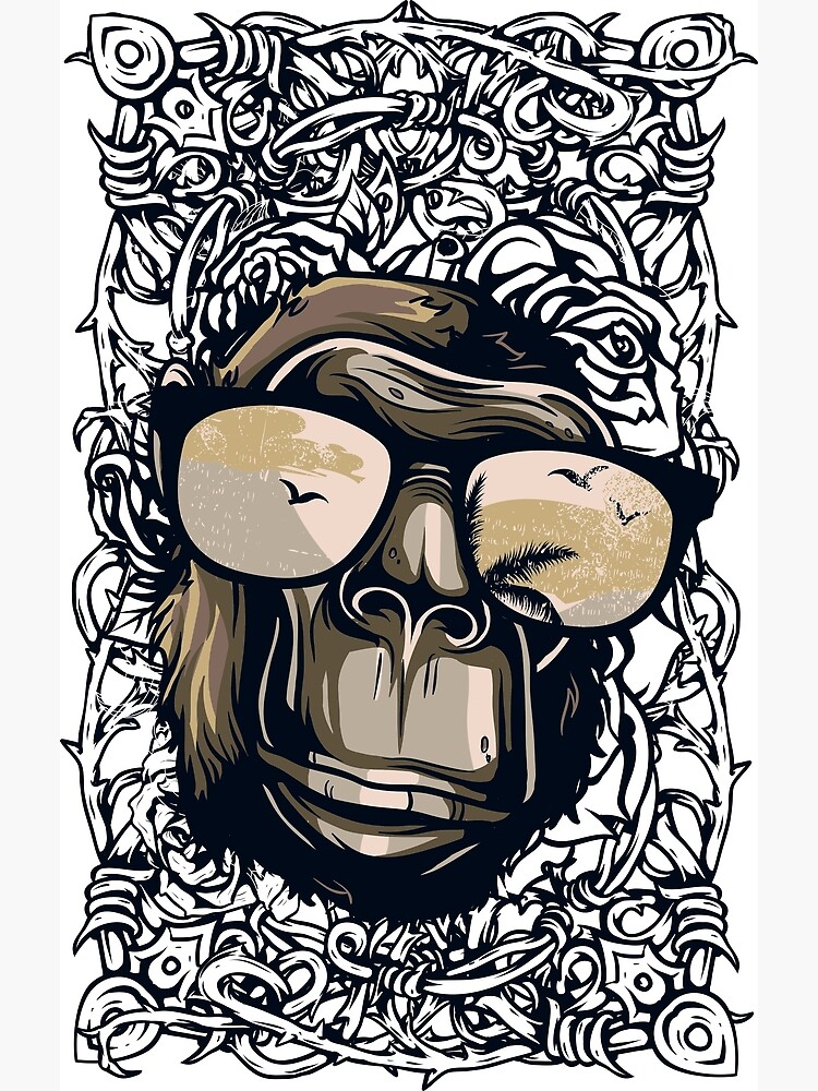 "COOL MONKEY FACE" Photographic Print for Sale by Super3 | Redbubble