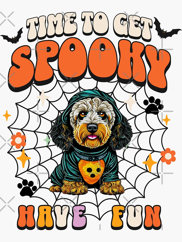 "Cockapoo- time to get spooky- have fun" Sticker for Sale by ...